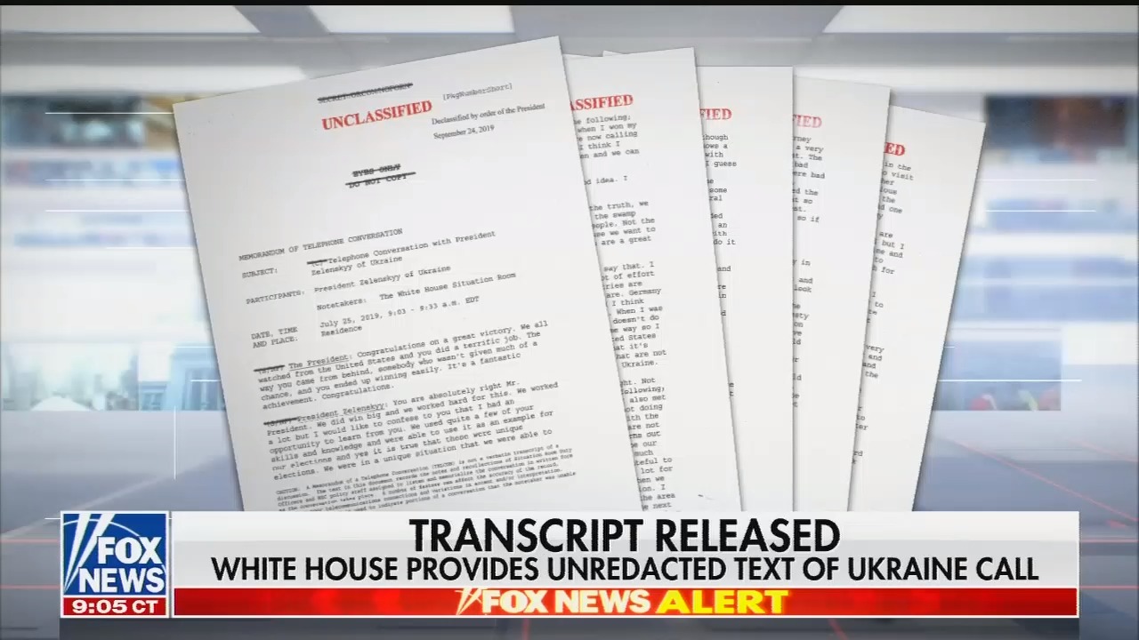 Fox News’ reaction to the Ukraine call summary was nearly identical to ...