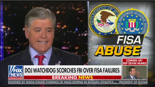 Sean Hannity says Horowitz report shows “premeditated fraud perpetrated ...