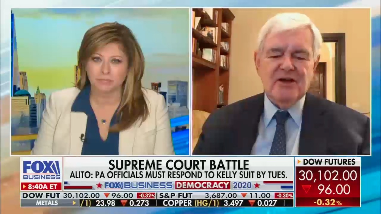 Maria Bartiromo and Newt Gingrich push a stream of debunked conspiracy ...