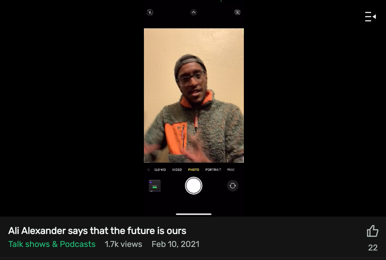 “Stop the Steal” organizer Ali Alexander is now streaming clear threats ...