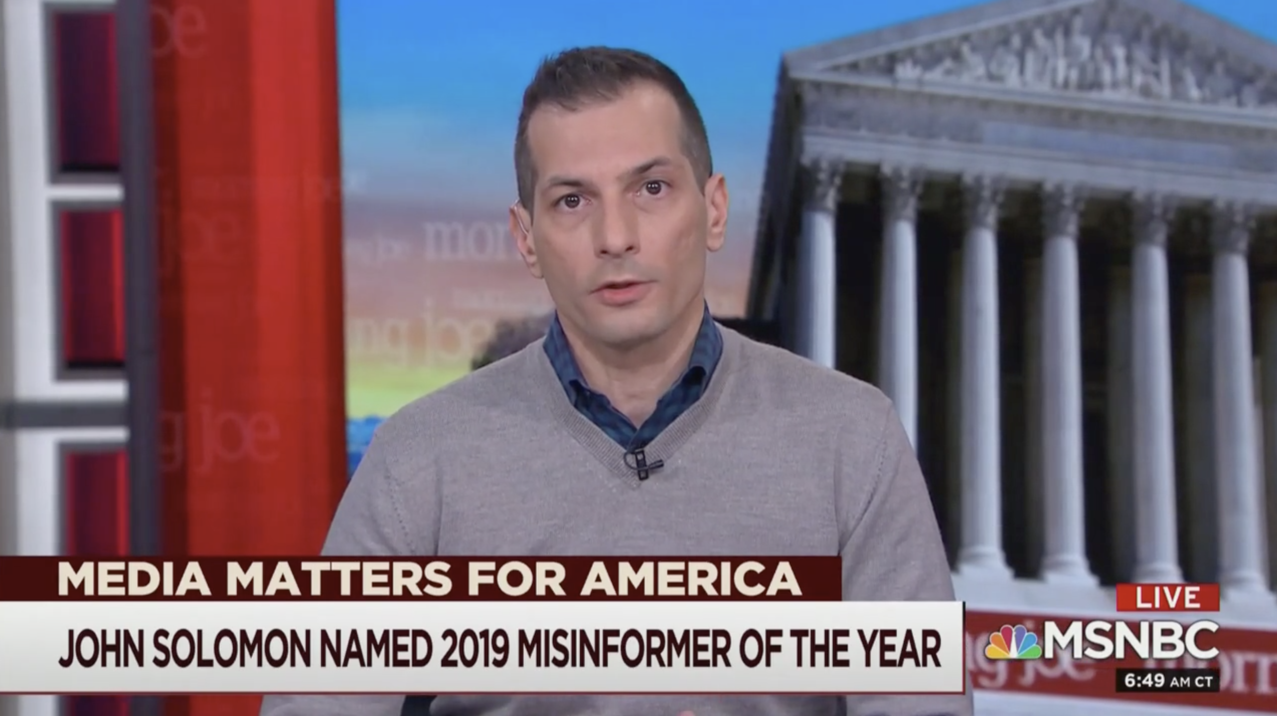 On Morning Joe, Angelo Carusone announces John Solomon as Misinformer ...