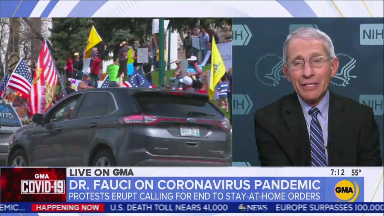 In response to protests against social distancing, Dr. Anthony Fauci ...