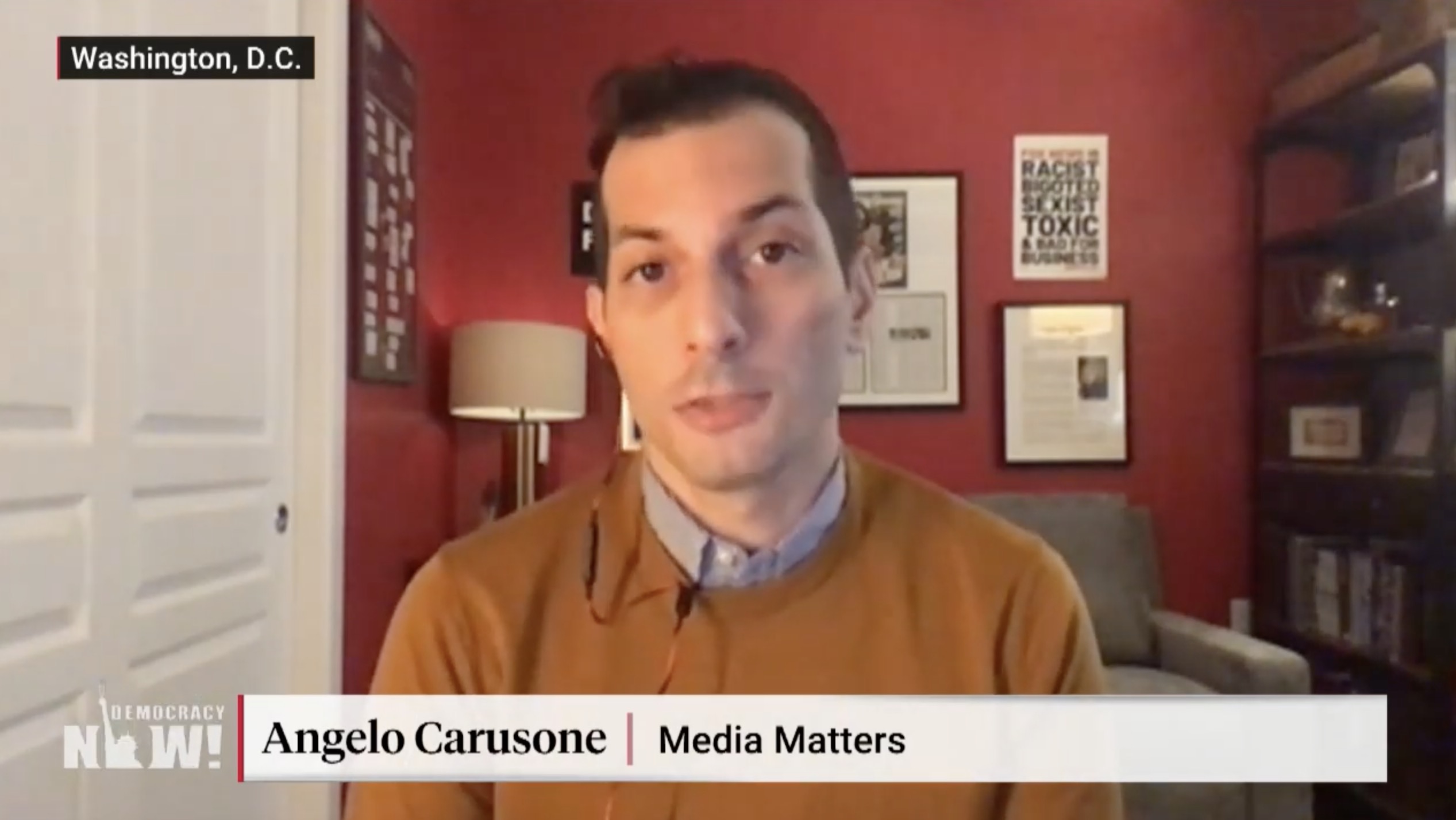 On Democracy Now, Angelo Carusone explains the origins and beliefs of ...