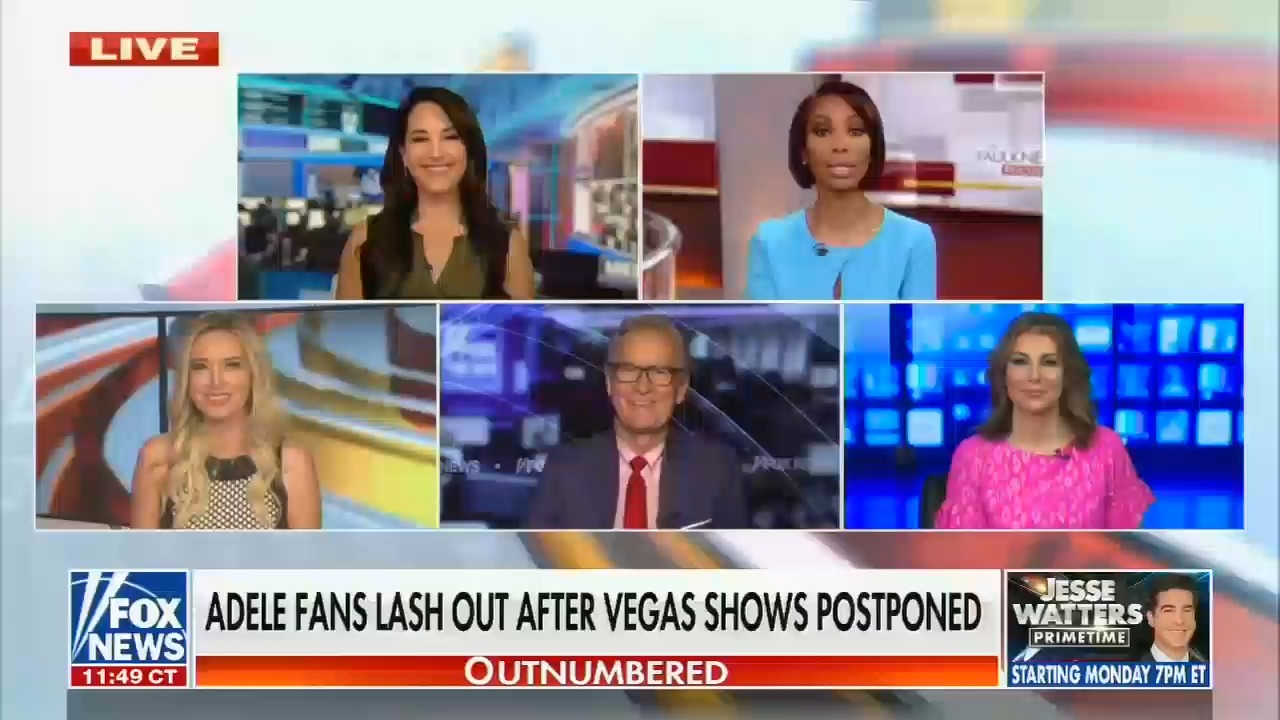 Fox's Outnumbered hosts tear into Adele's tour cancellation apology ...