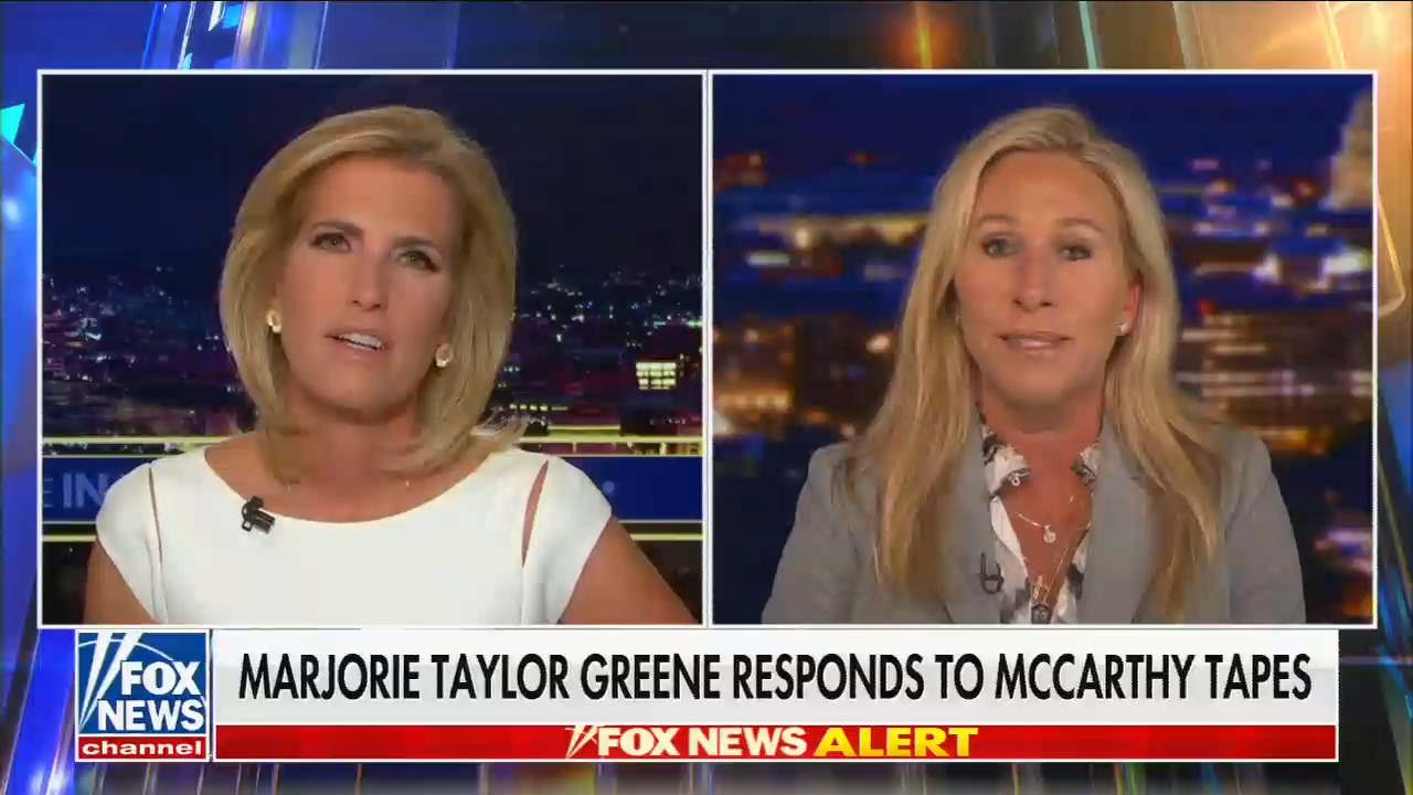 Laura Ingraham hosts Rep. Marjorie Taylor Greene to dismiss the reports ...