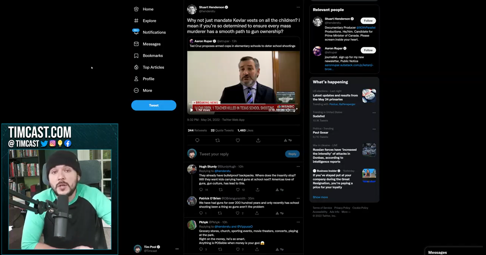 Tim Pool claims school shootings are "exceedingly rare" and says that ...