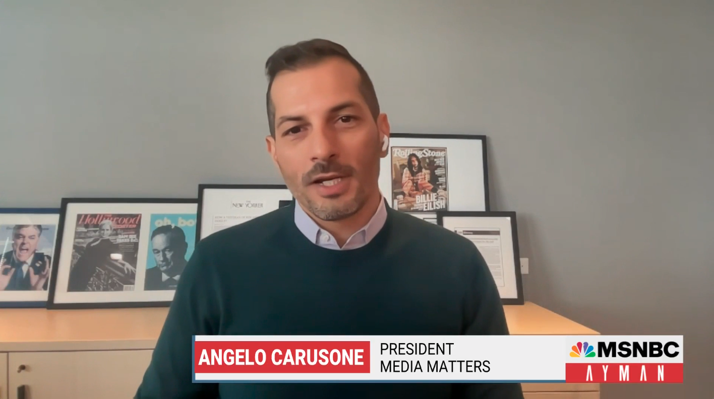 On MSNBC, Media Matters' Angelo Carusone addresses right-wing ...