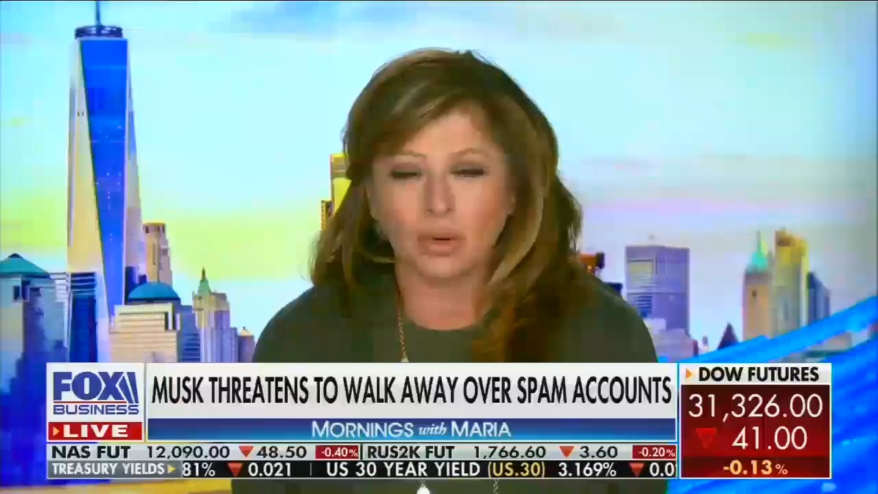 Fox anchor Maria Bartiromo takes Elon Musk's complaints about spam ...