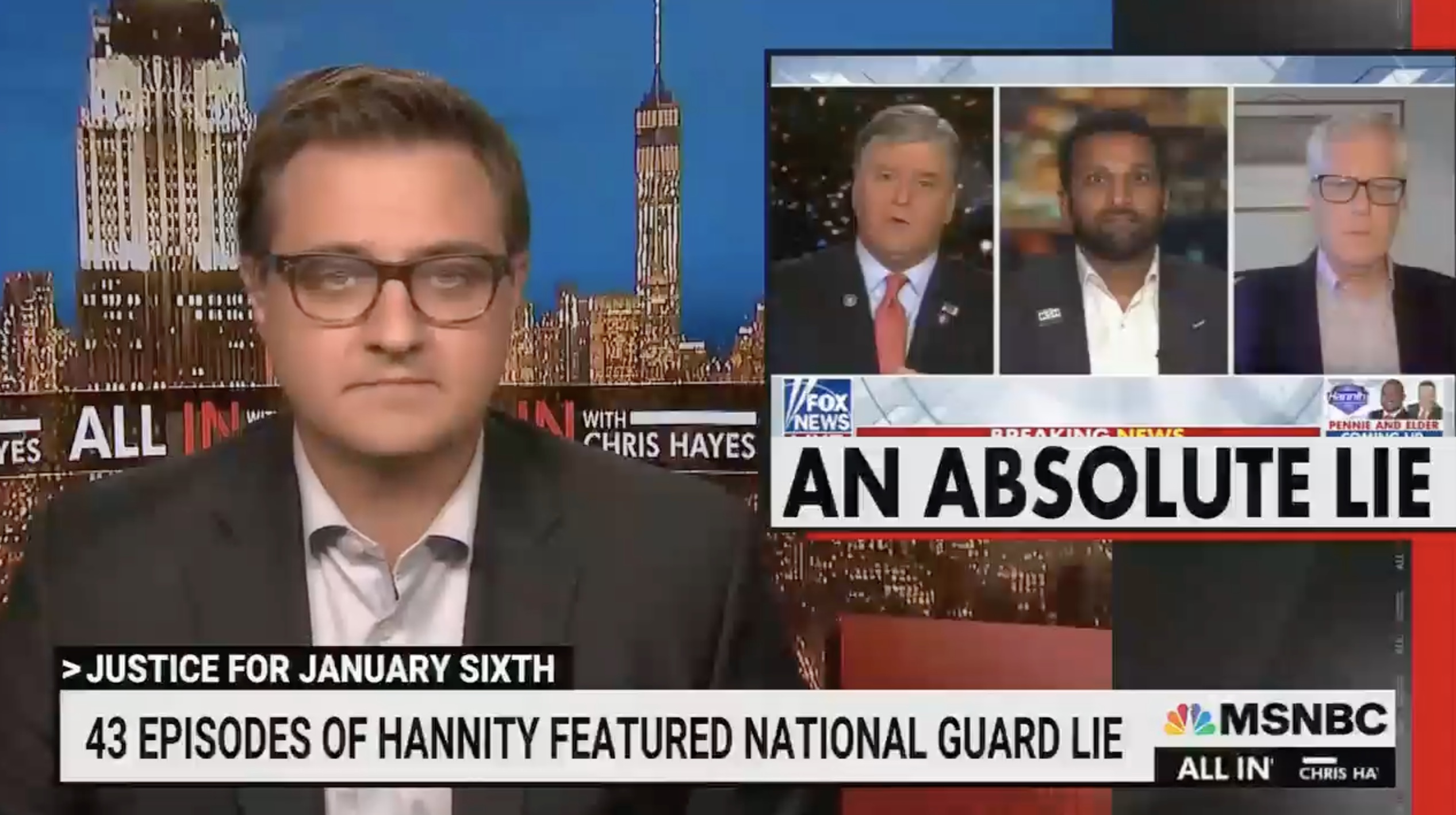 Chris Hayes documents Sean Hannity and Fox News repeatedly pushing lie ...