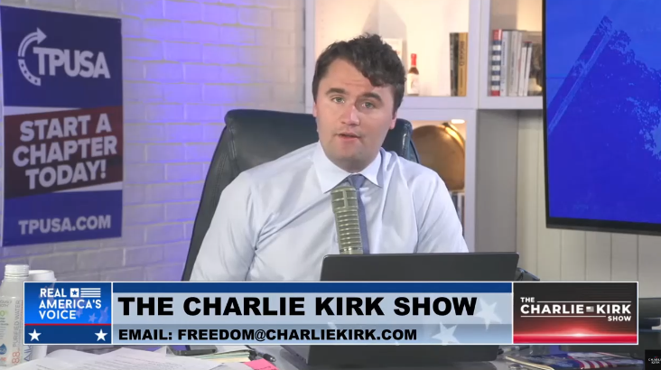 Charlie Kirk: "I can't in good faith, if Ronna's elected to a fourth ...