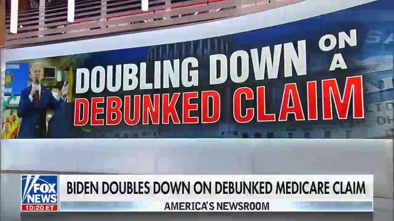 Fox chyron calls Biden's Medicare claim "debunked" as Fox hosts Sen ...