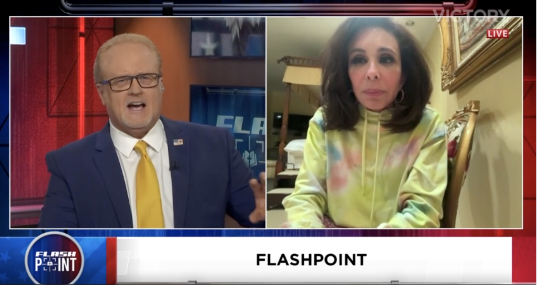 Fox’s Jeanine Pirro appears on Christian nationalist program FlashPoint to warn of “takedown of ...