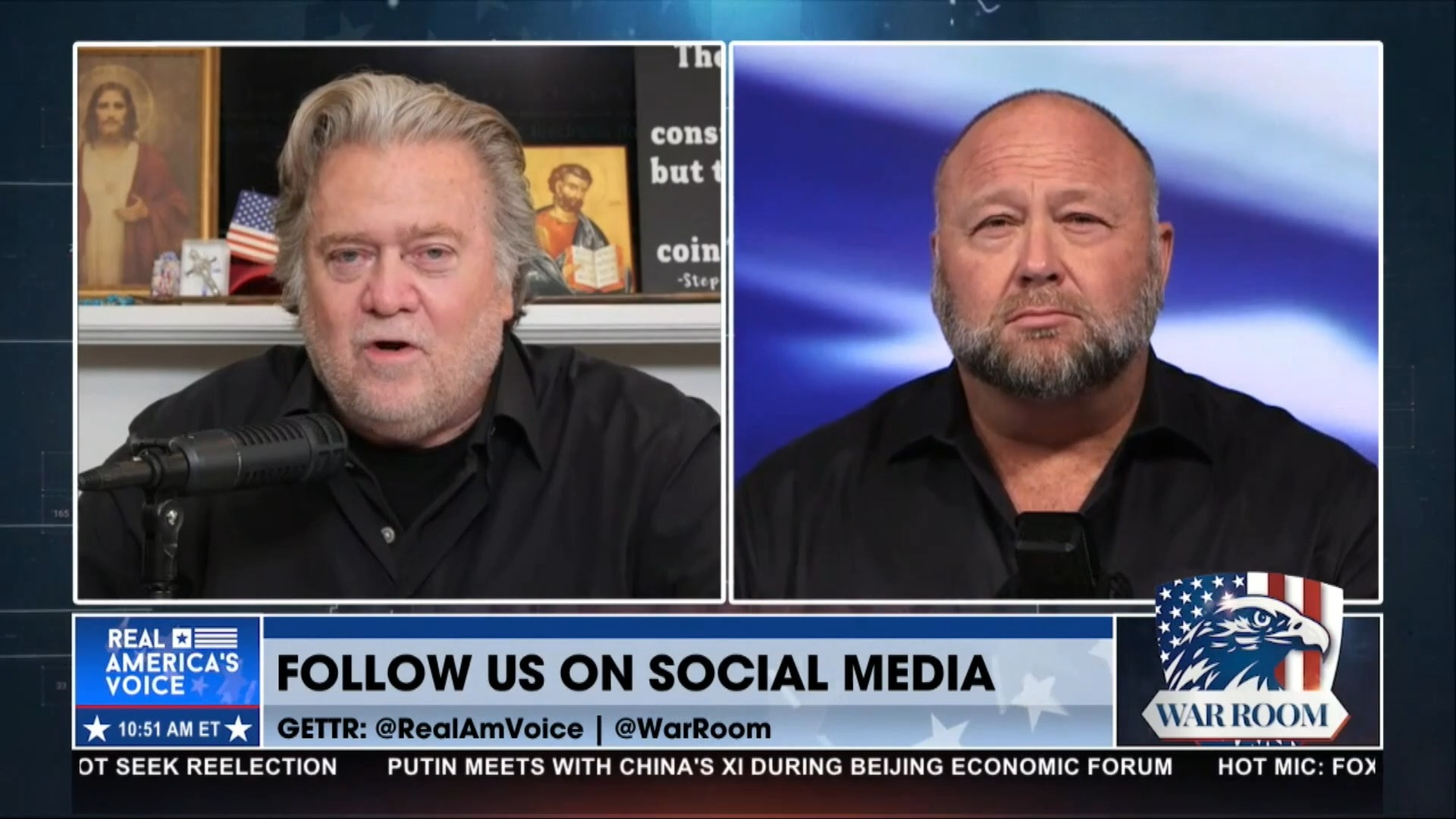 Alex Jones praises Steve Bannon: "You have the best analysis of anybody out there" | Media ...