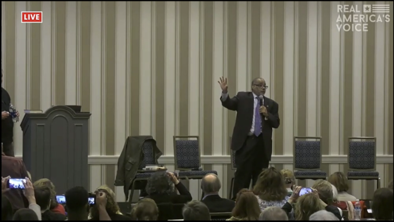 At pre-CPAC War Room event, conservative strategist Raynard Jackson ...