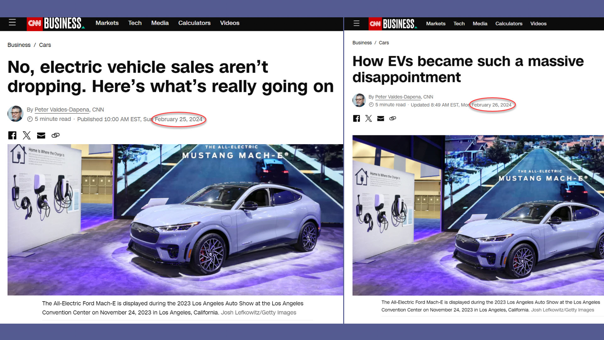 CNN changed a headline about EV sales from a success story to a failure | Media Matters for America