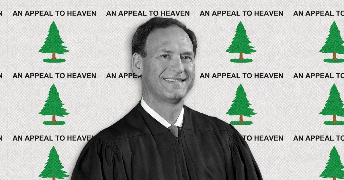 An “Appeal to Heaven” flag was apparently flown at one of Justice Alito ...
