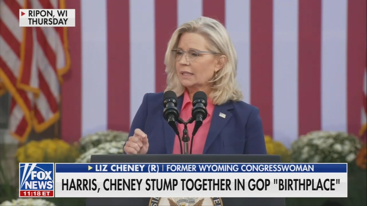 How Fox News downplayed Liz Cheney’s appearance with Kamala Harris ...