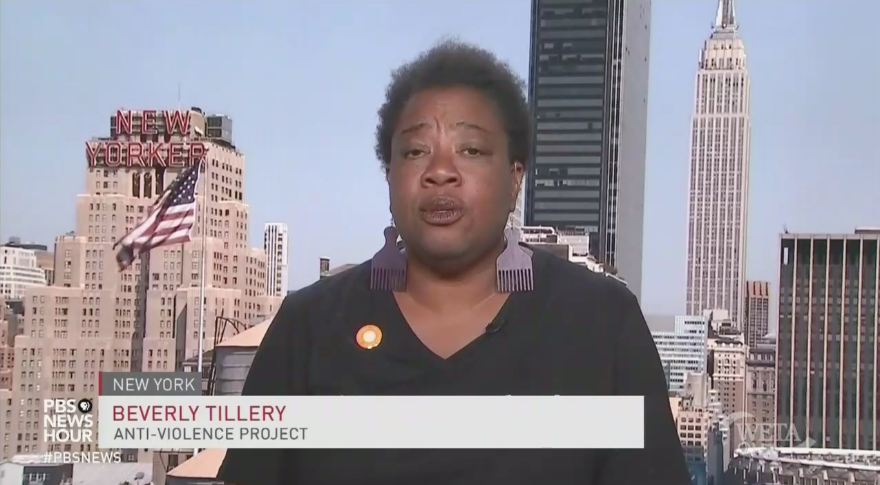 On PBS Newshour, Anti-Violence Project's Beverly Tillery highlights the ...