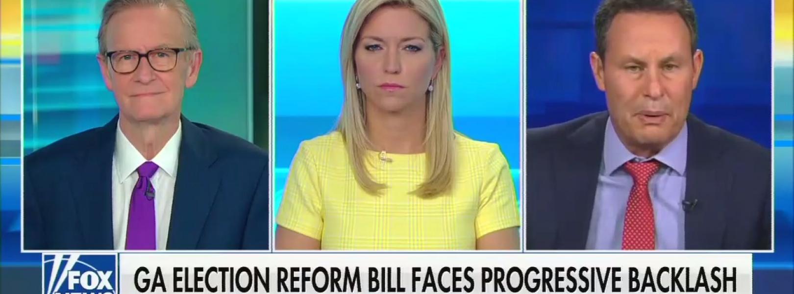 Fox News Lies That Georgias Voter Suppression Law Actually Makes It