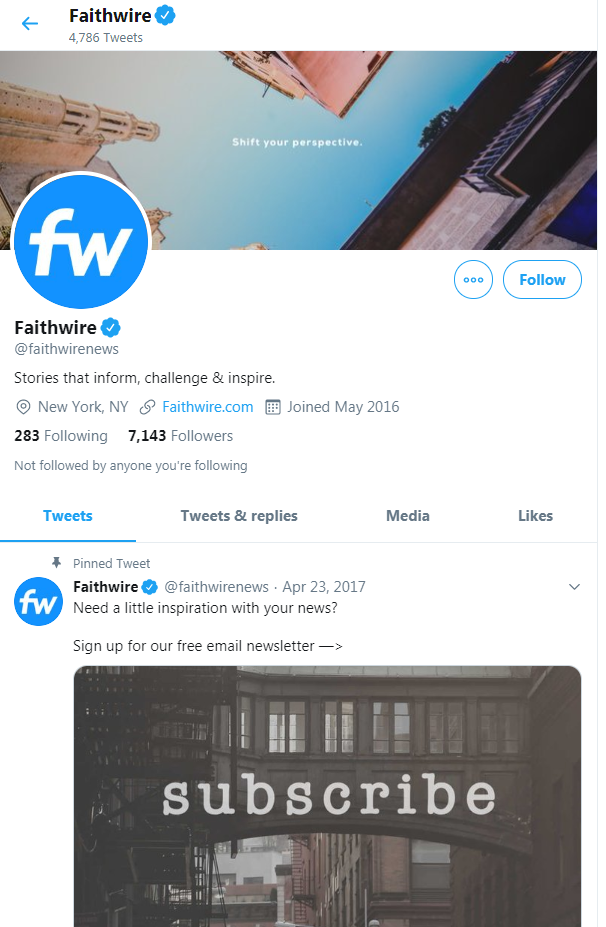 Faithwire Twitter page | Media Matters for America
