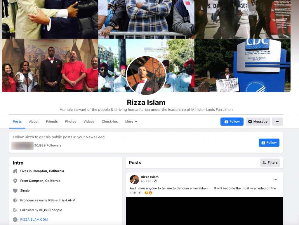 Rizza Islam_facebook profile_as of 20210728 | Media Matters for America