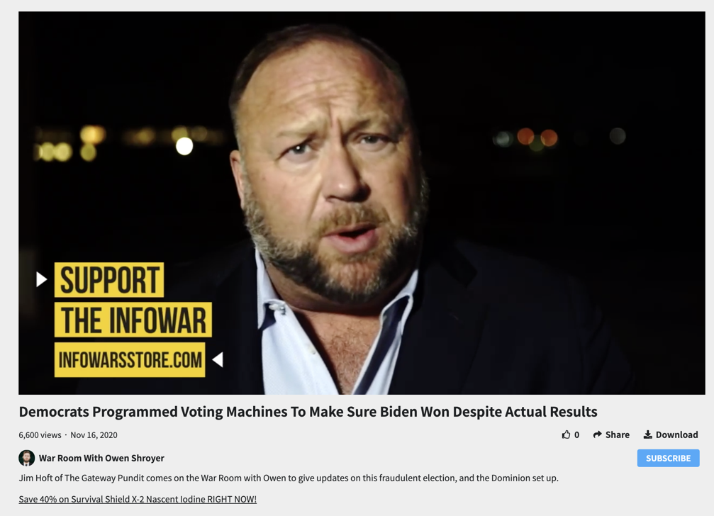 Infowars November 16 in video ad | Media Matters for America