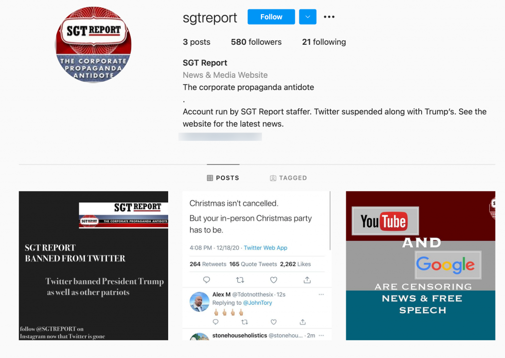 SGT Report Instagram | Media Matters for America
