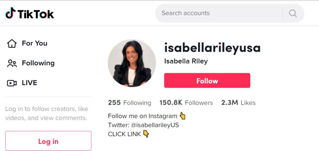 Isabella Riley TikTok Followers | Media Matters for America