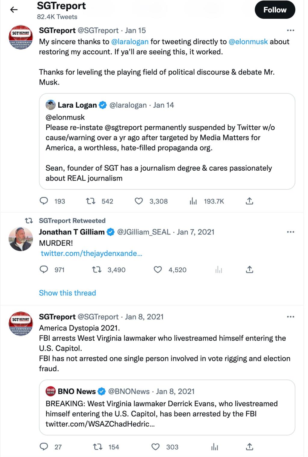 SGTReport_reinstatement tweets | Media Matters for America