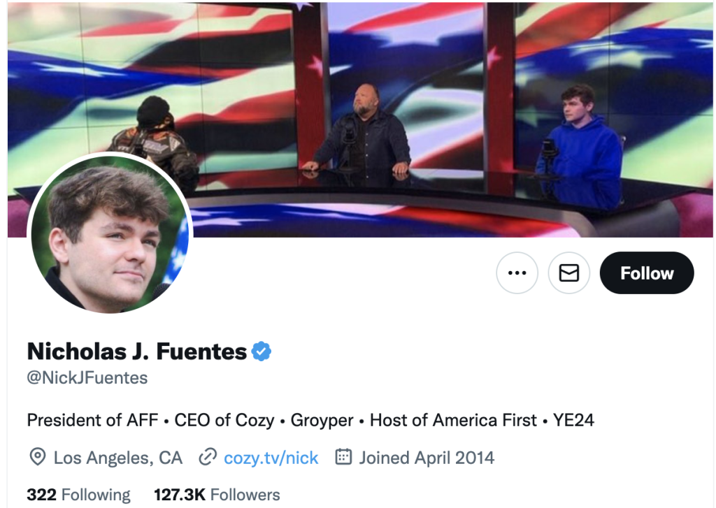 Fuentes Twitter Bio | Media Matters for America