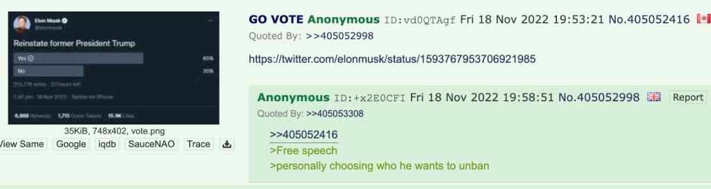 4chan Musk poll image2 | Media Matters for America