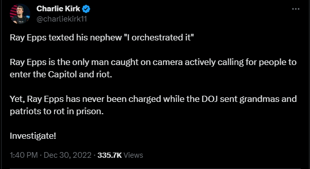 Charlie Kirk Ray Epps tweet 3 | Media Matters for America